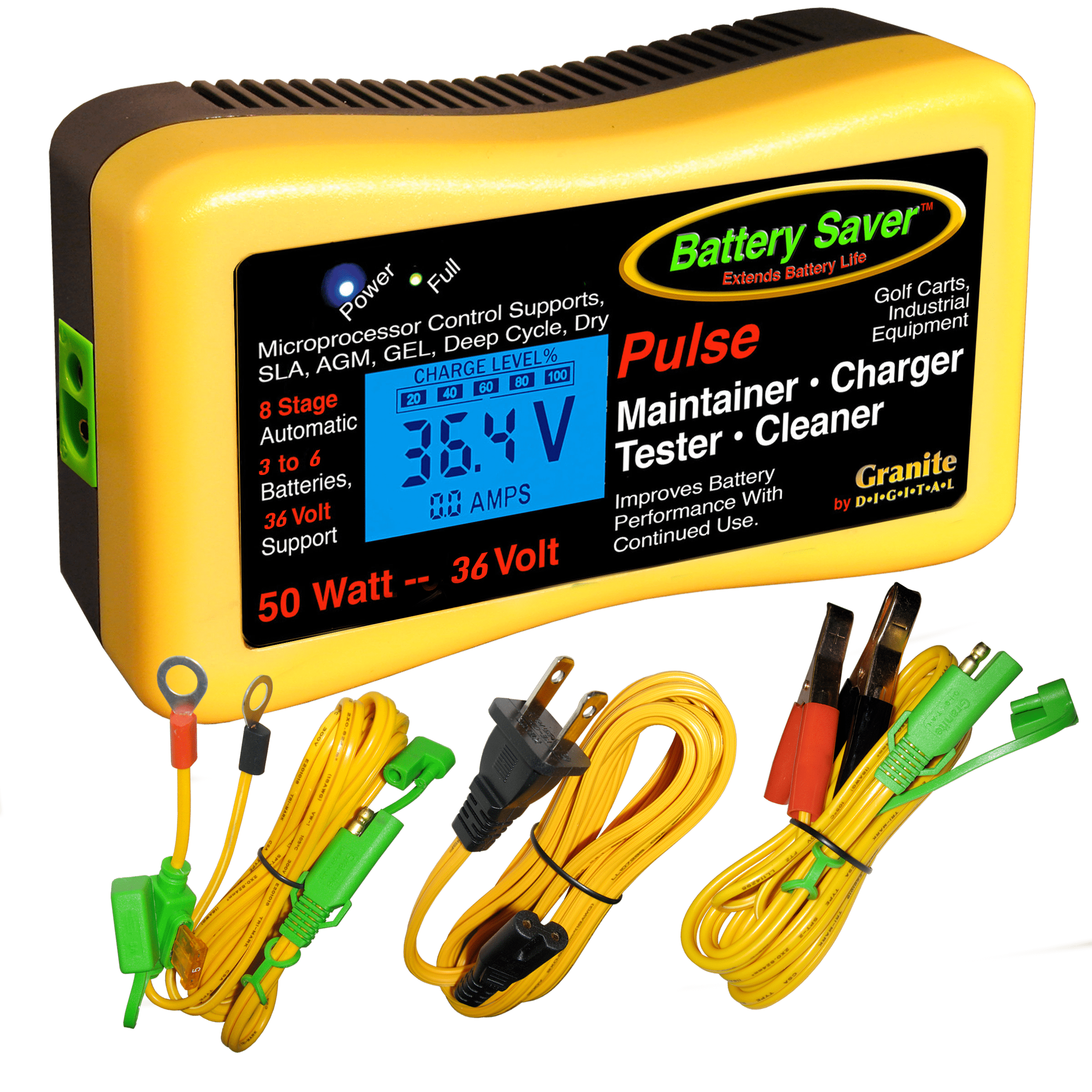 Battery Saver™ 36 Volt 50W Smart Pulse Charger, Maintainer & Tester ...
