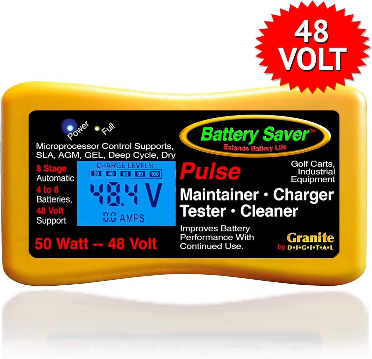 Battery Saver 48 Volt 50W Pulse Charger, Maintainer & Tester (Gen. 3 ...