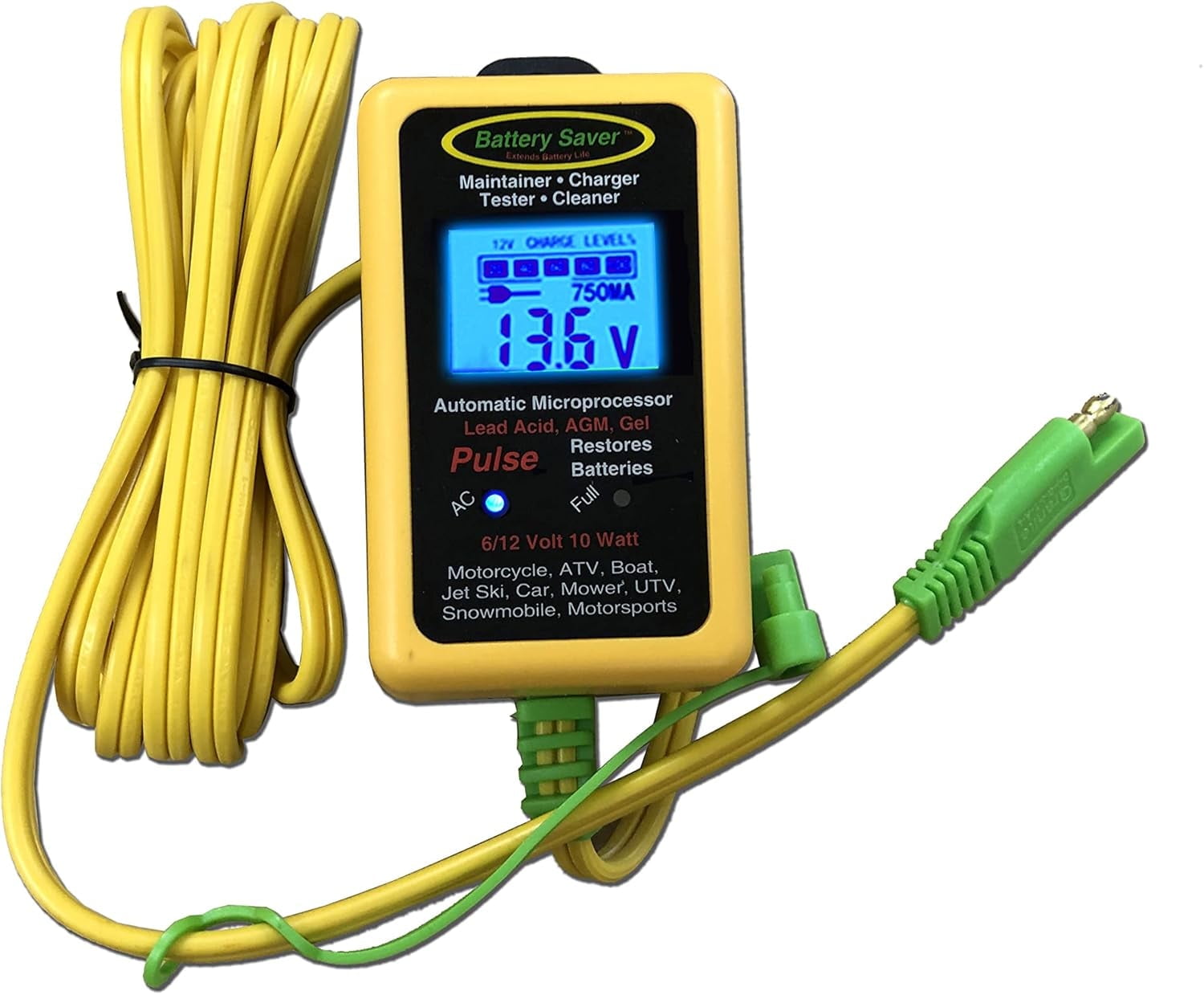 Battery Saver Premium 6 & 12 Volt 10W Pulse Maintainer & Tester (Gen. 3 ...