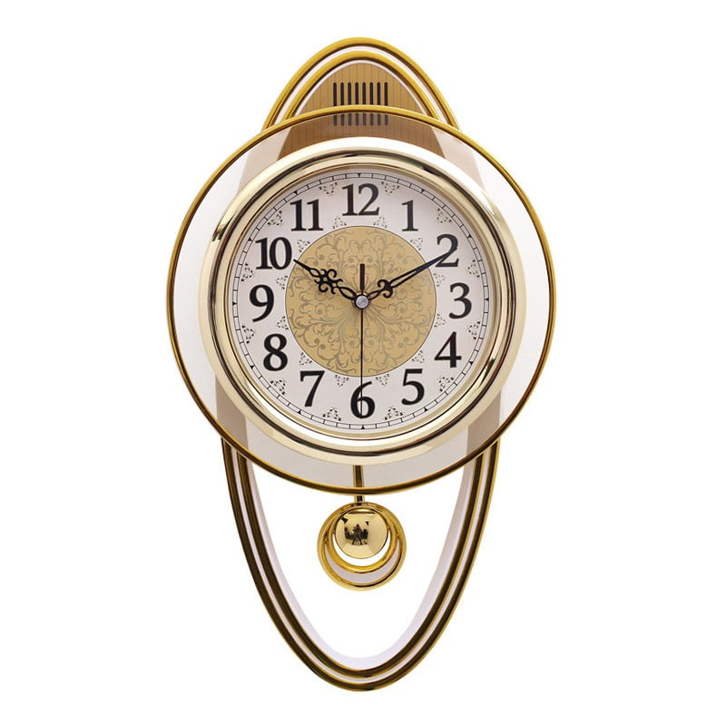 Battery Simple Wall Clock,European Retro Pendulum Wall Clocks, Silent ...