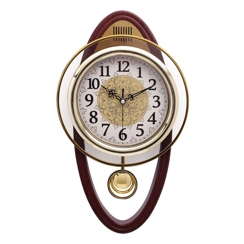 Battery Simple Wall Clock,European Retro Pendulum Wall Clocks, Silent ...