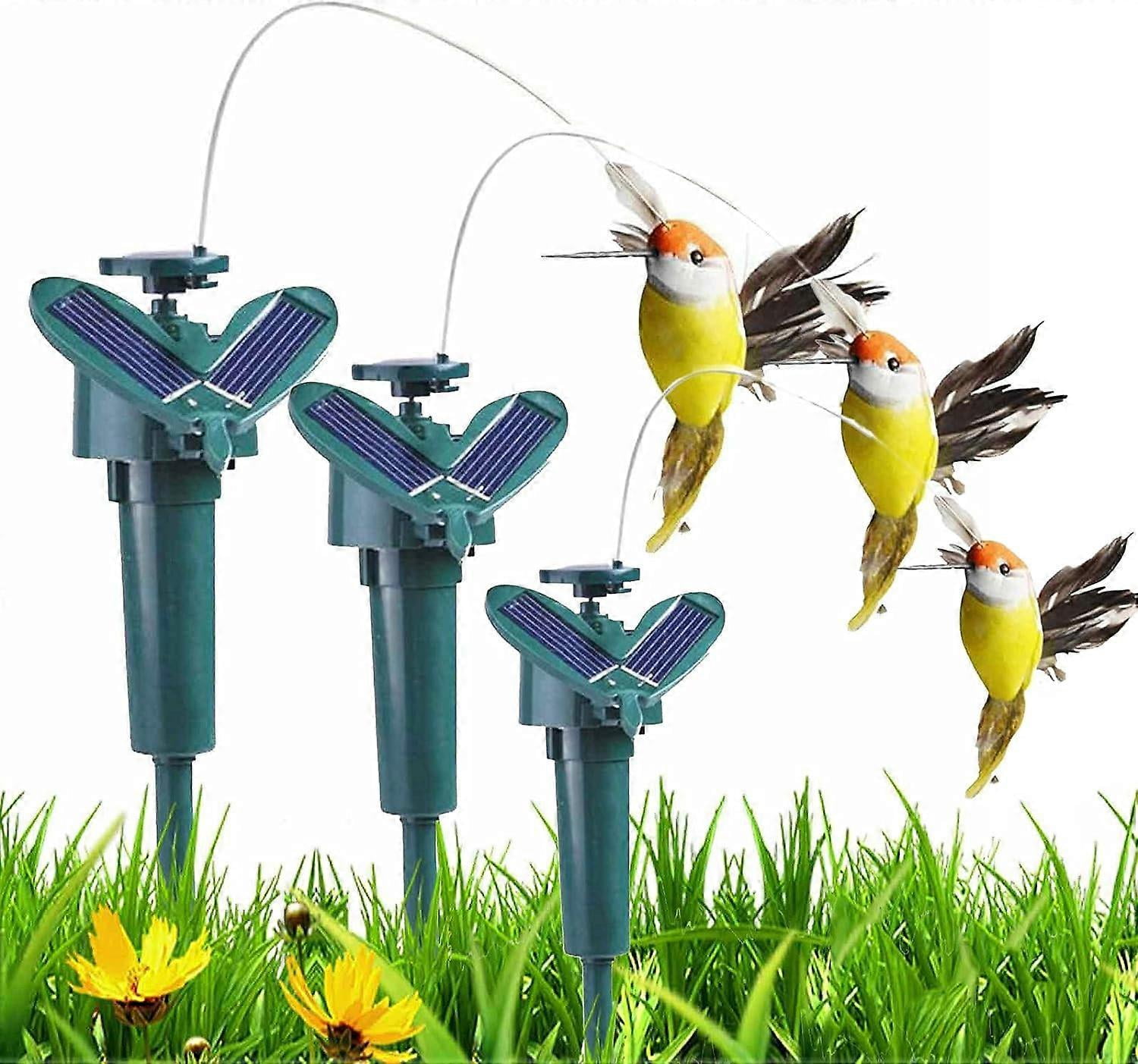 Battery/Solar Hummingbird Garden Ornament Flying Fluttering Hummingbird ...