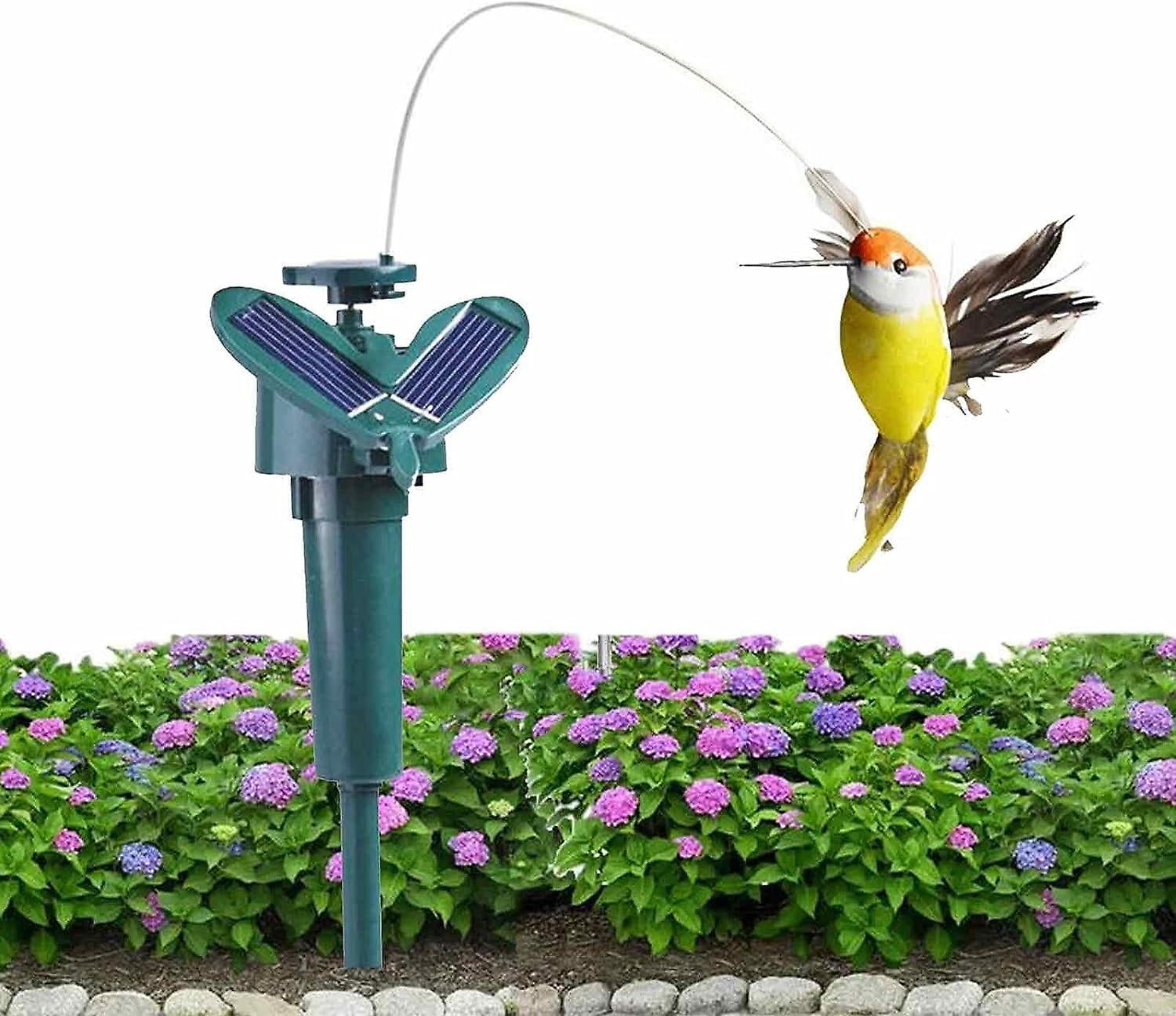 Battery/Solar Hummingbird Garden Ornament Flying Fluttering Hummingbird ...