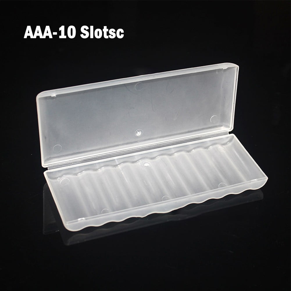 Battery Storage Box for 10 AA or AAA Batteries - Hard Plastic Case ...