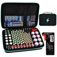 Aovky Battery Storage Organizer Box, Battery Storage Case with Tester ...
