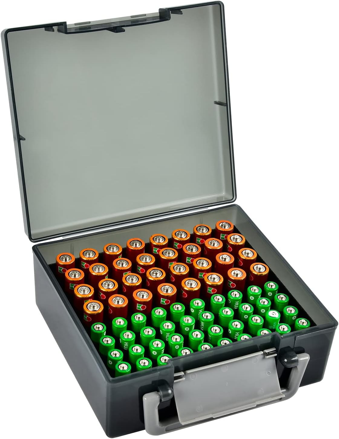 Battery Storage Organizer Holder Holds 54 AA AAA Batteries, Battery Box ...