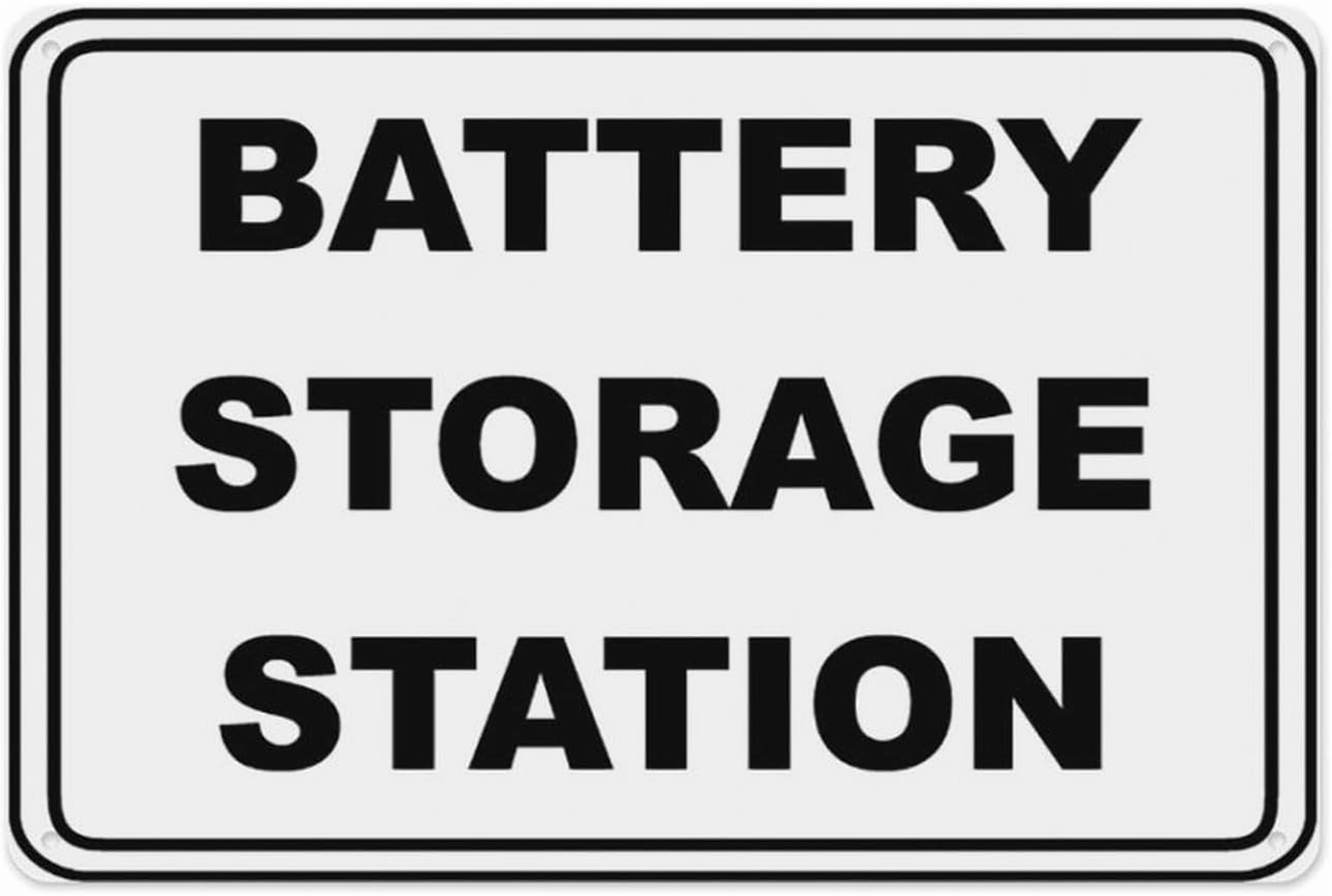 Battery Storage Station Sign 8"x12" - Aluminum Tin Warning for Home ...