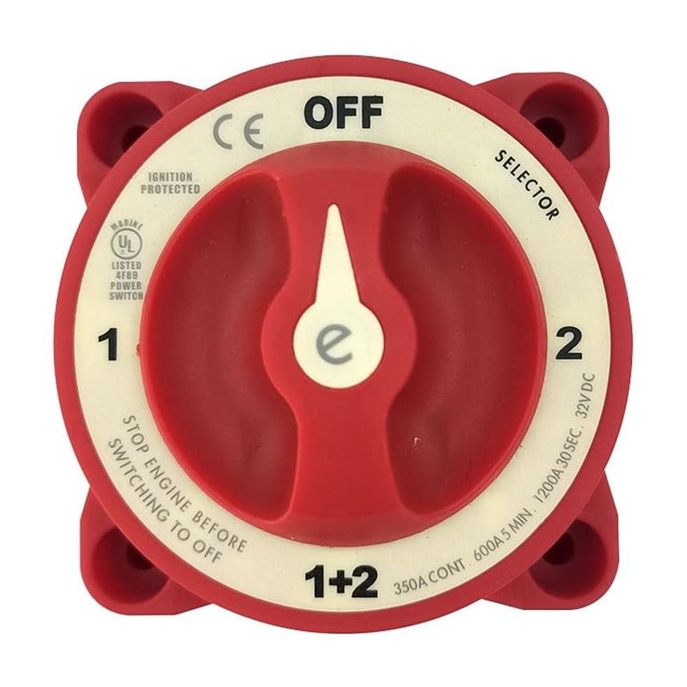 Battery Switch Selector 4 Position Terminal Battery Cable Switch for Motorhomes 32V 350A RED ...