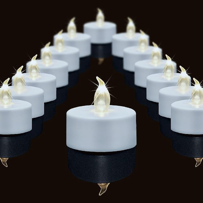 Battery Tea Lights: 24 Pack LED Tea Lights Candles Realistic and Bright ...