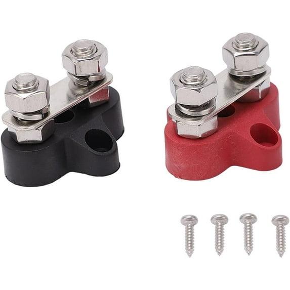 Battery Terminal Block M8 Positive Negative Post Connector Set Kit DC ...