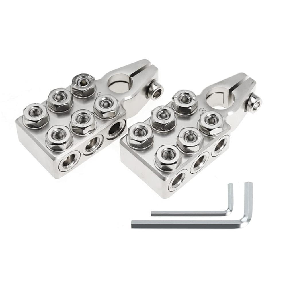 Battery Terminal Clamps 2/4/6/8/10AWG Gauge 12-Way Connectors Positive ...