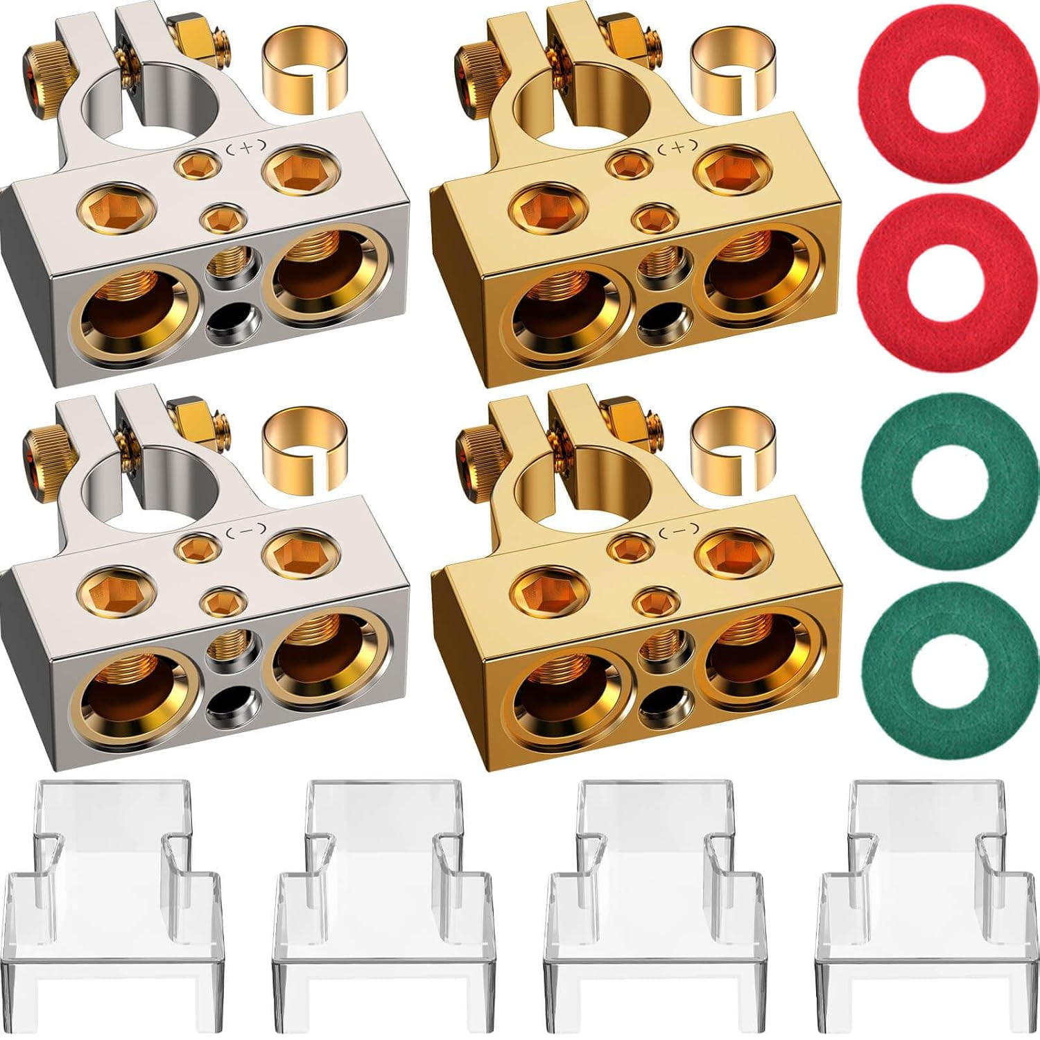 Battery Terminal Connectors, 0/2/4/6/8/10 AWG Battery Terminals, Heavy ...