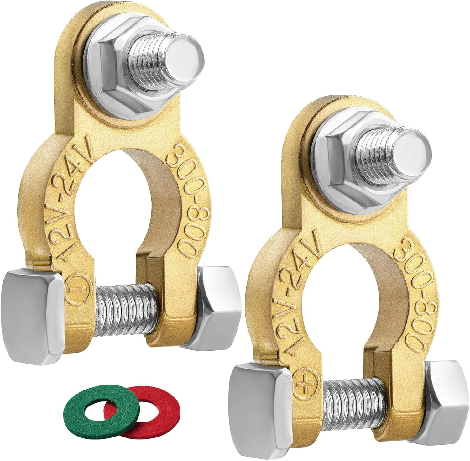 Battery Terminal Connectors 1 Pair, Battery Terminals M8 x 21mm Bolt ...