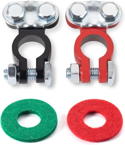 Battery Terminals Color Coded Set Top Post Connectors Clamps with ...