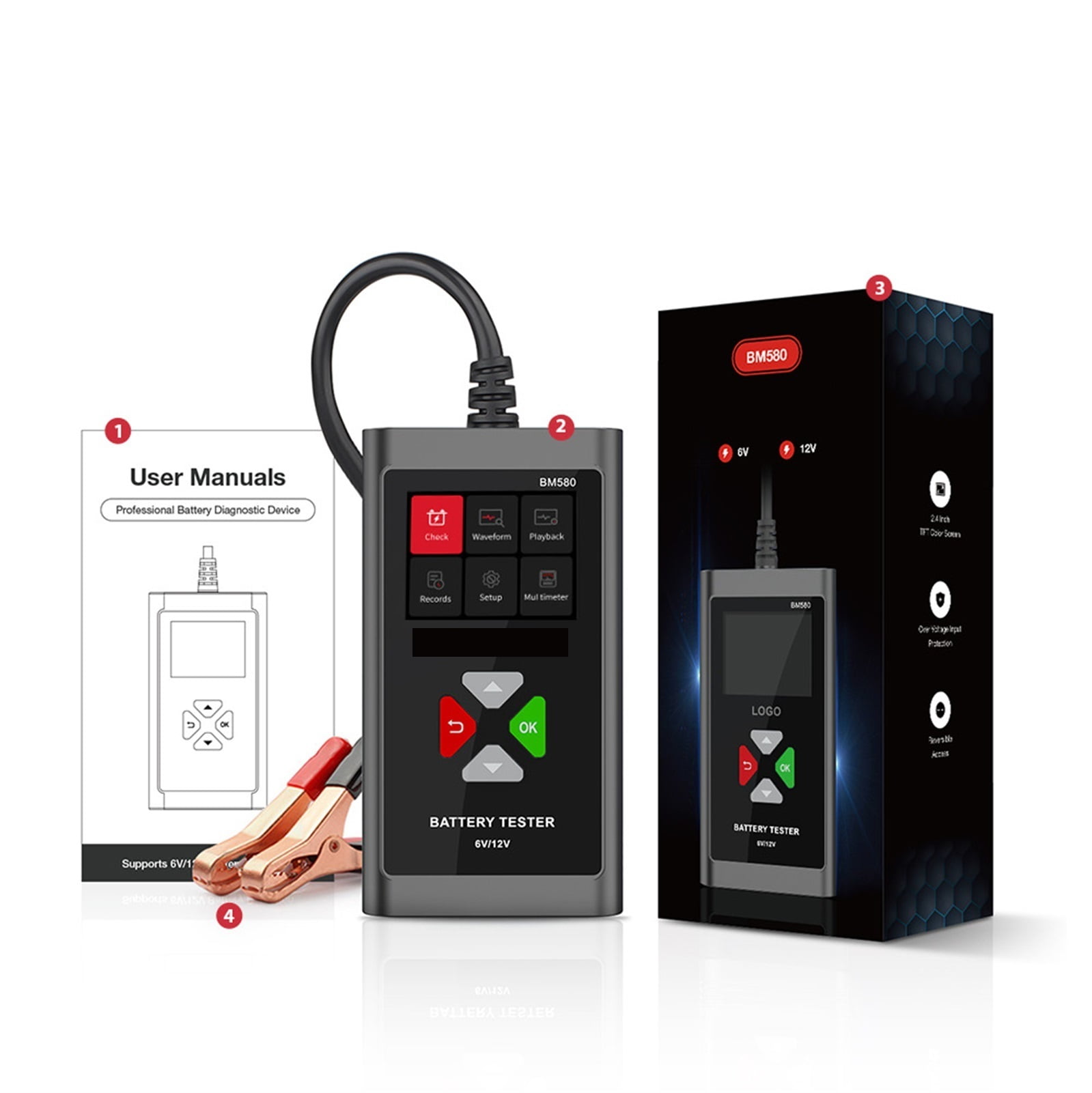 Battery Tester Automotive Test Tools BM580 Car Motorcycle Health ...