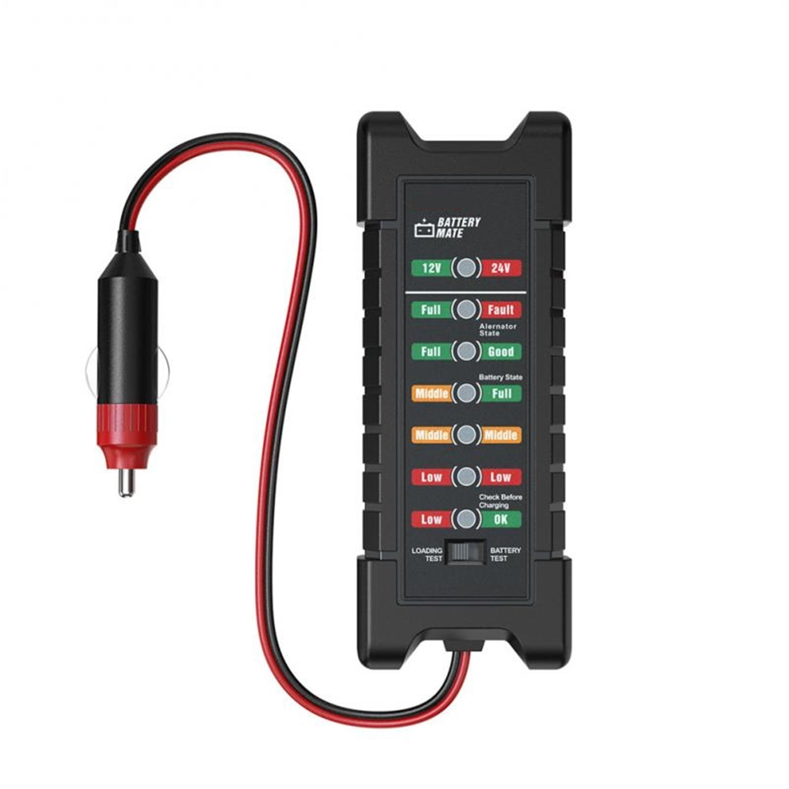 Battery Tester Supports 12V/24V Battery Tester Alternator State Check ...