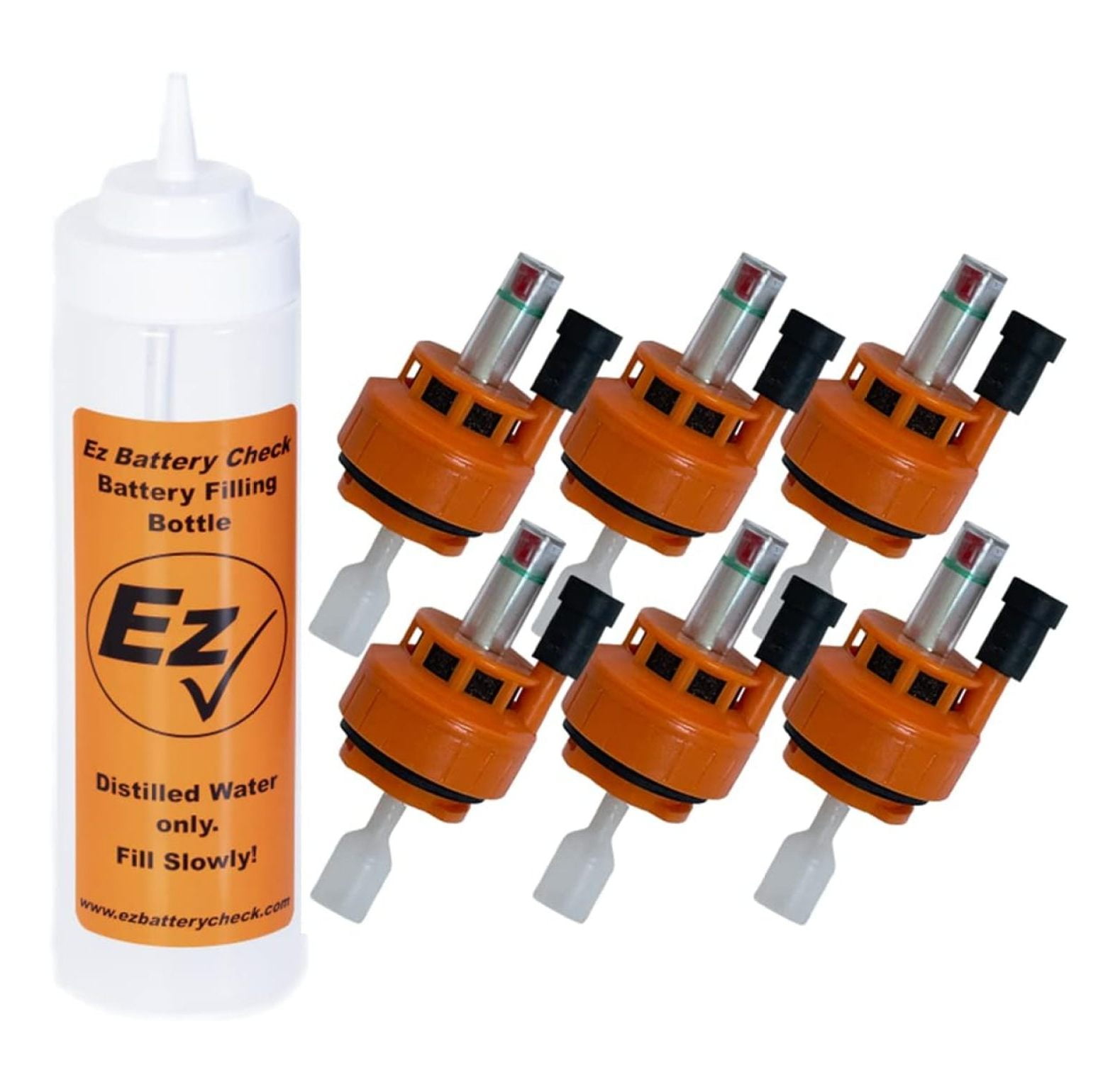 Battery Watering System with Water Level Monitors for Batteries with 1/ ...