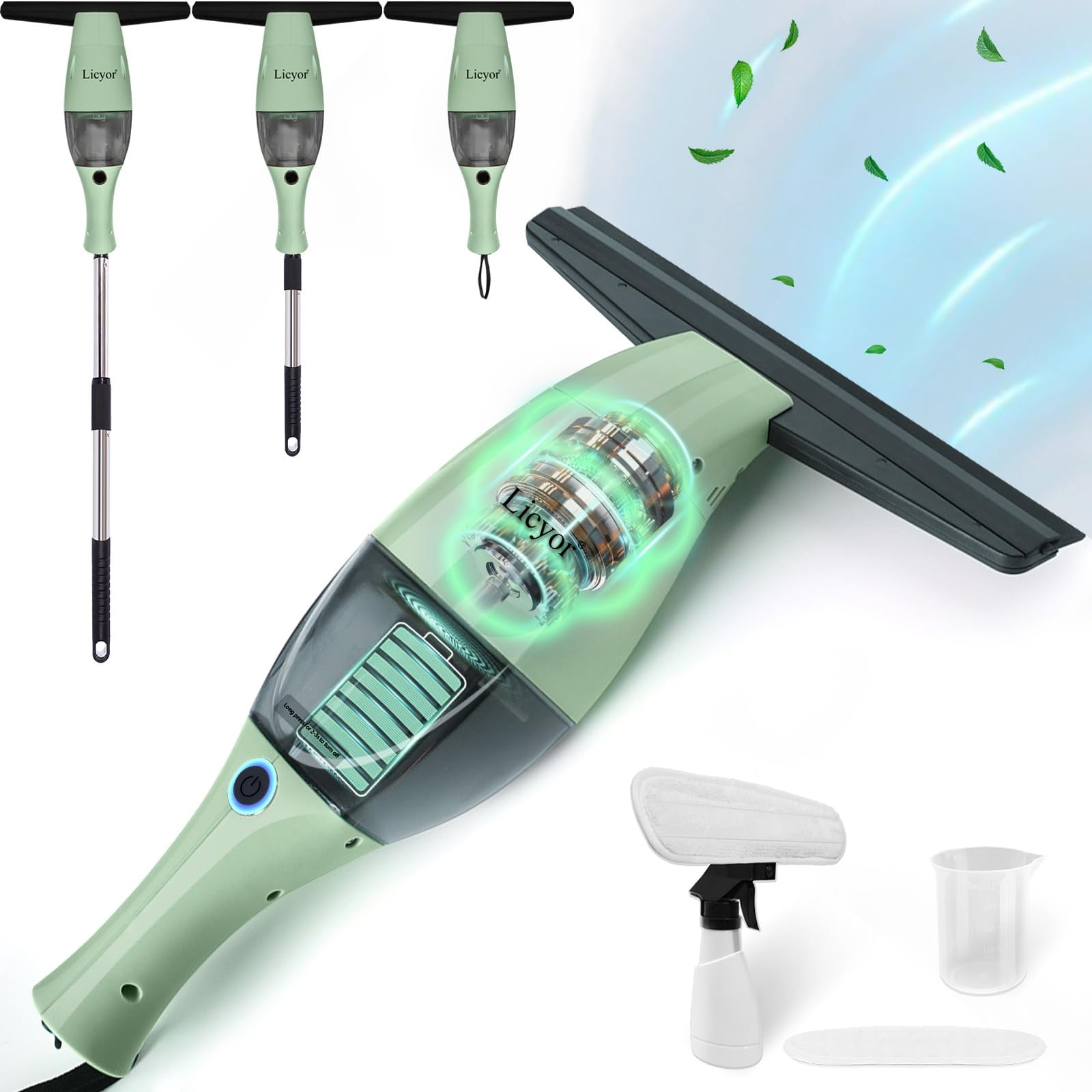 Battery Window Vacuum Cleaner, Cordless Window Vacuum Squeegee ...