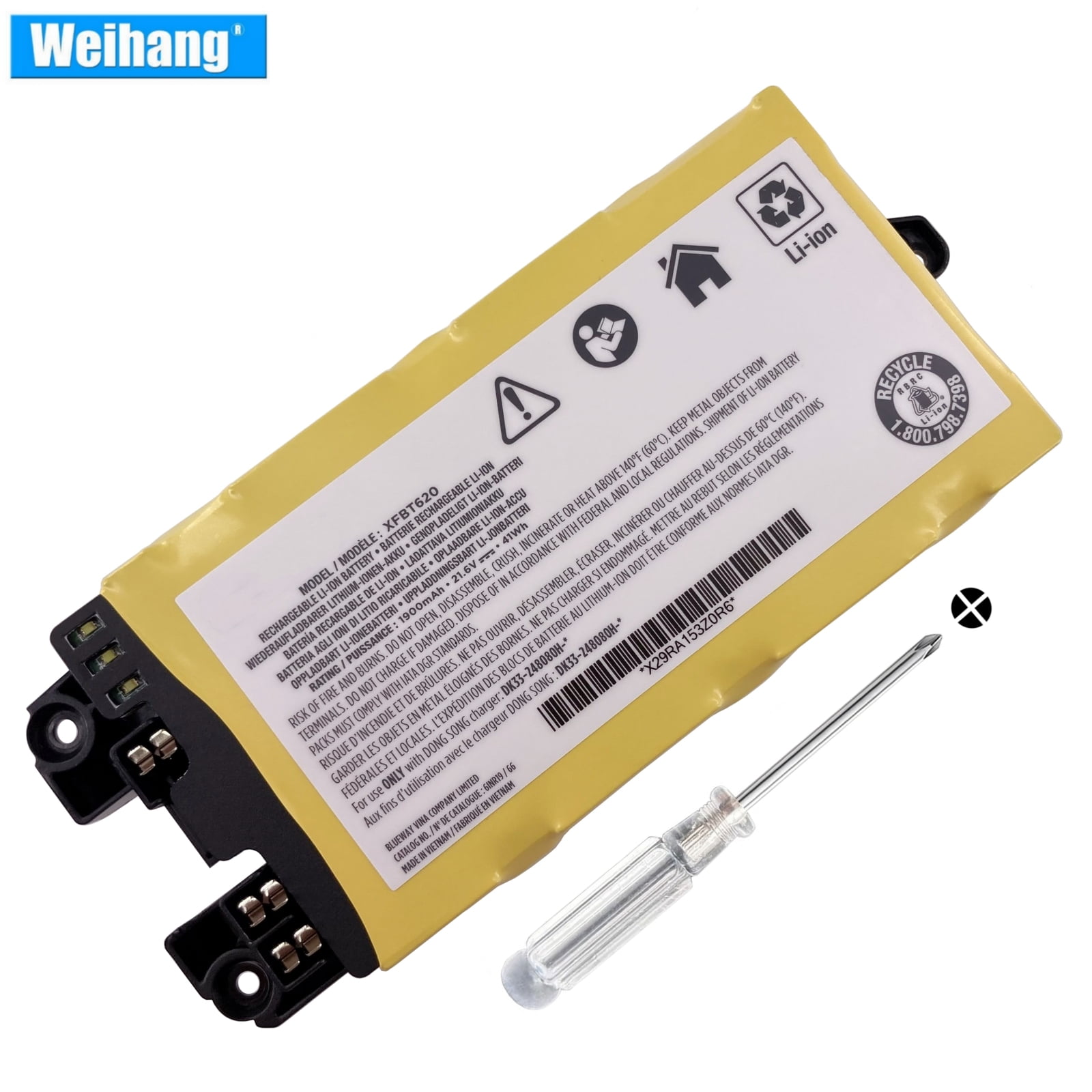 Battery XFBT620 for Shark Robot Vacuum IX140 IX141 IX142 IZ140 IZ141 ...
