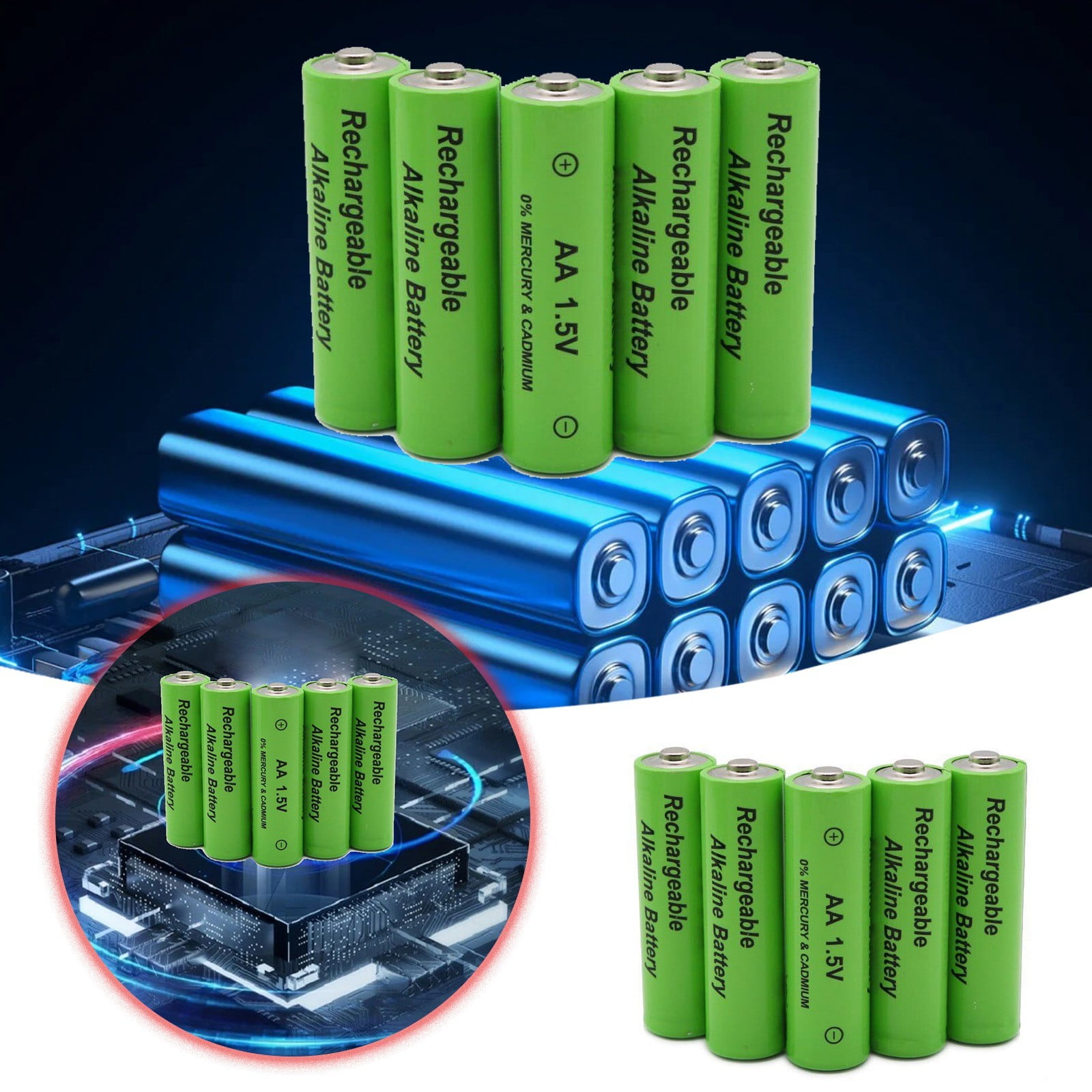 Battery charger Industrial Grade 5# AA 1.5V Rechargeable Alkaline Toy Batteries - Walmart.com