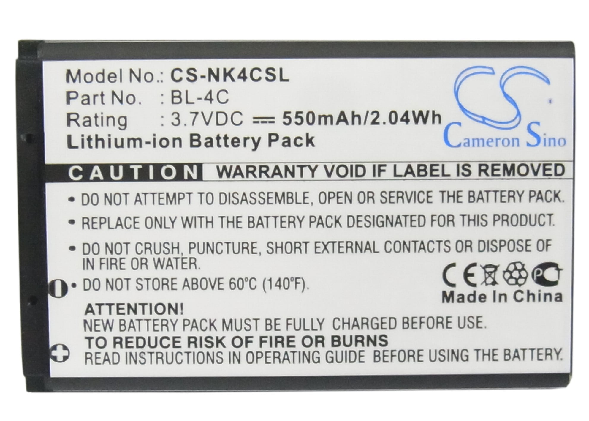 Battery for Nokia 6100 6300 Olympia Vox Color 2159 Myphone BL-4C MP-S ...