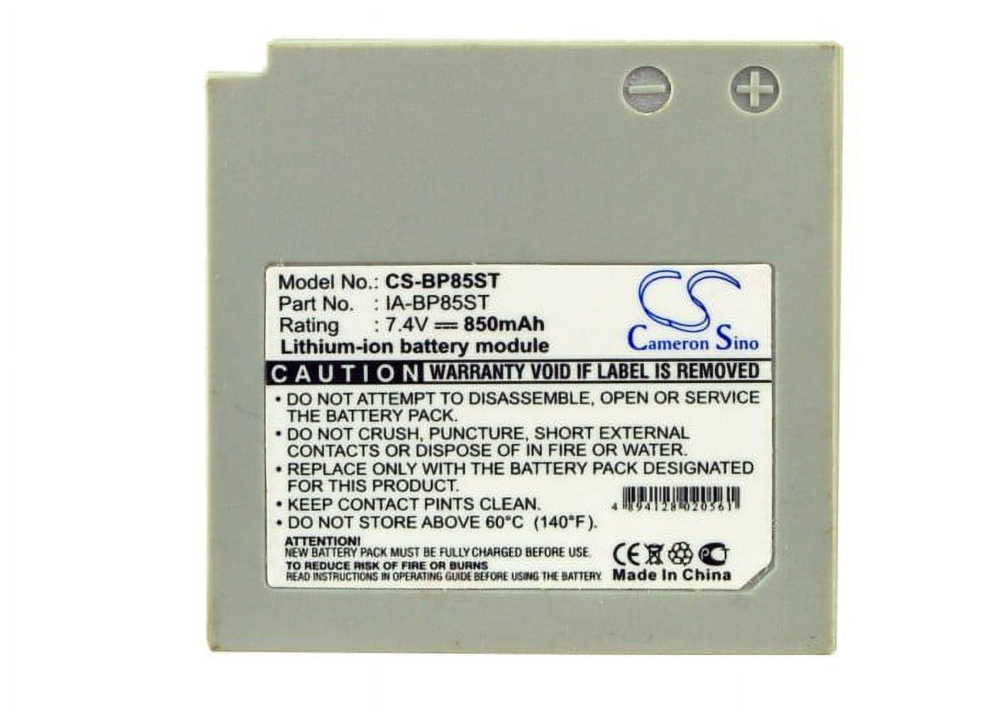 Battery for Samsung VP-HMX10 VP-MX10 VP-MX20 VP-MX20R VP-MX25 IA-BP85ST ...