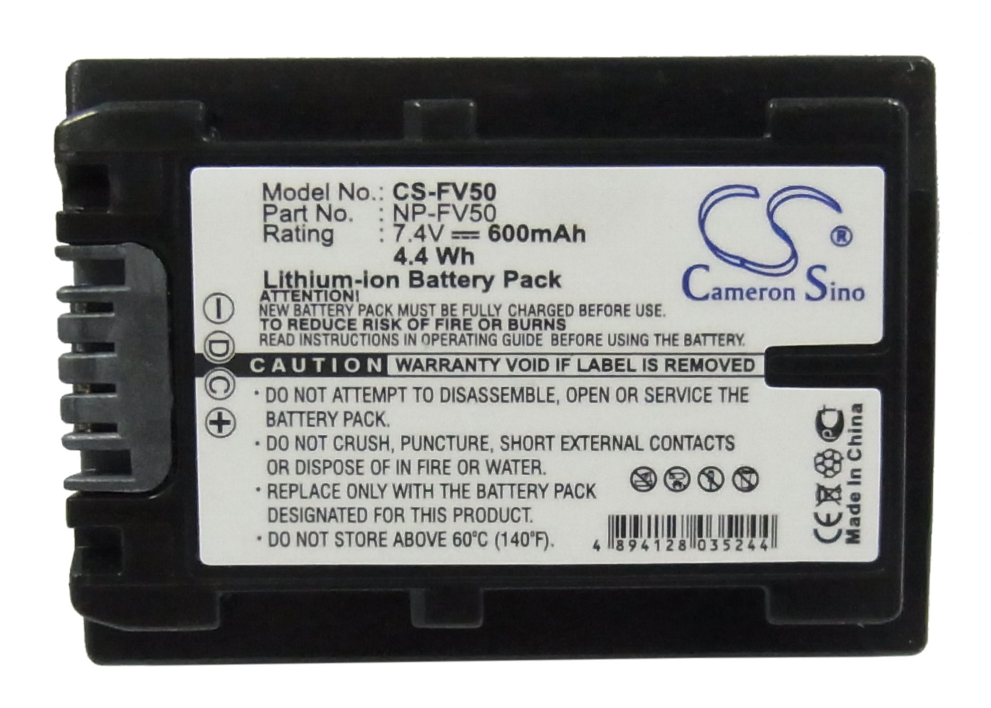 Battery for Sony HDR-HC9 HDR-PJ20 HDR-PJ50 HDR-UX20 HDR-XR550 NP-FV50 ...