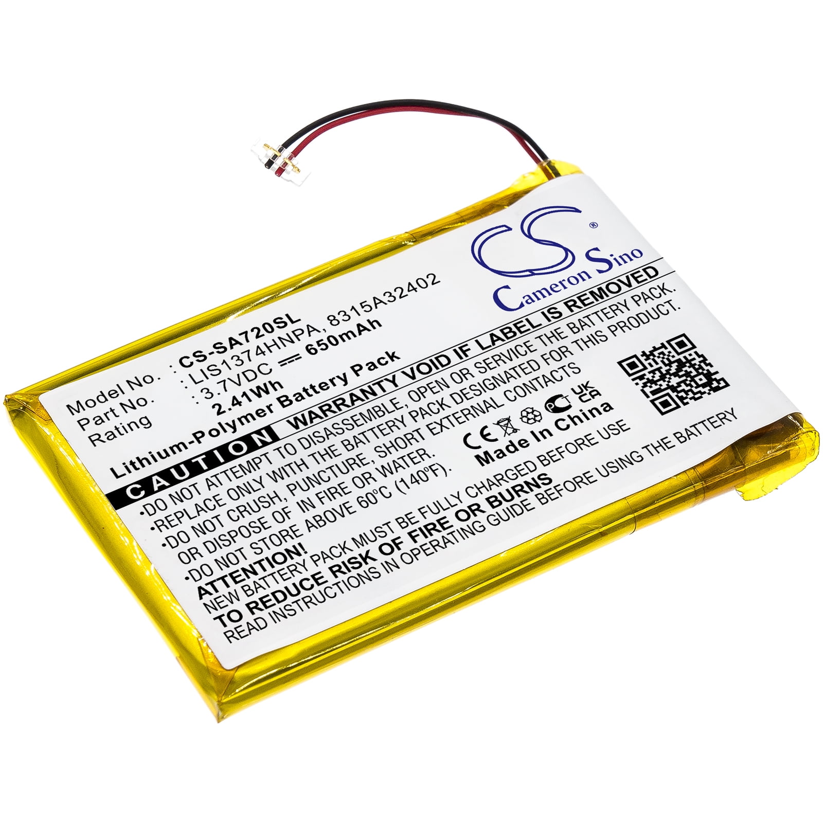 Battery for Sony Walkman NWZ-820 NWZ-A720 NWZ-A726 NWZ-A728 NWZ-A829 ...