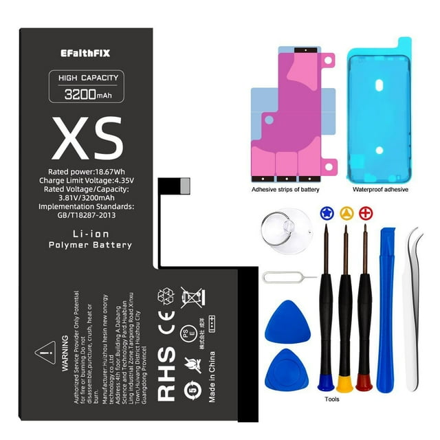 Battery iPhone XS Battery Replacement,3200mAh High Capacity New 0 Cycle Li-ion Battery,For ...