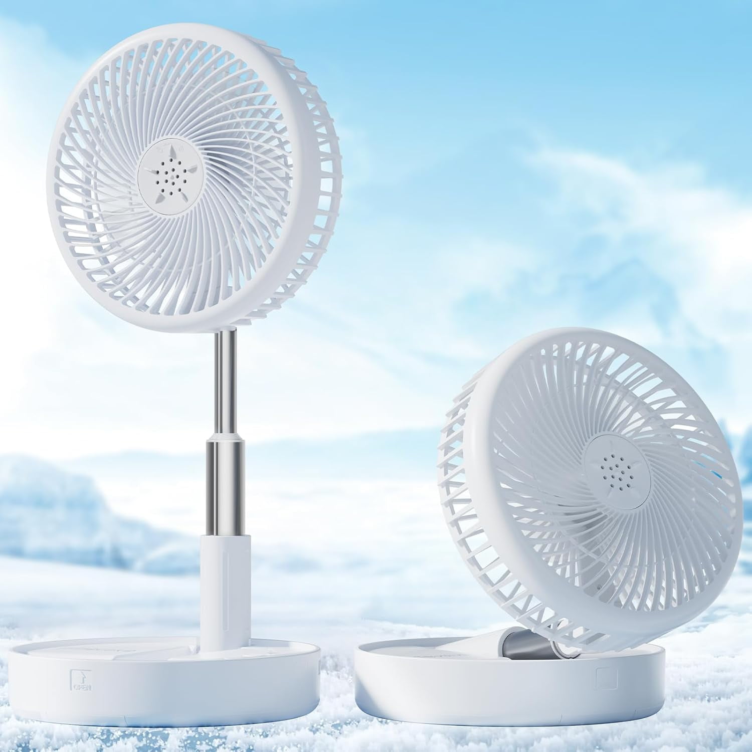 Battery-powered fan, portable rechargeable USB floor-standing desk fan ...