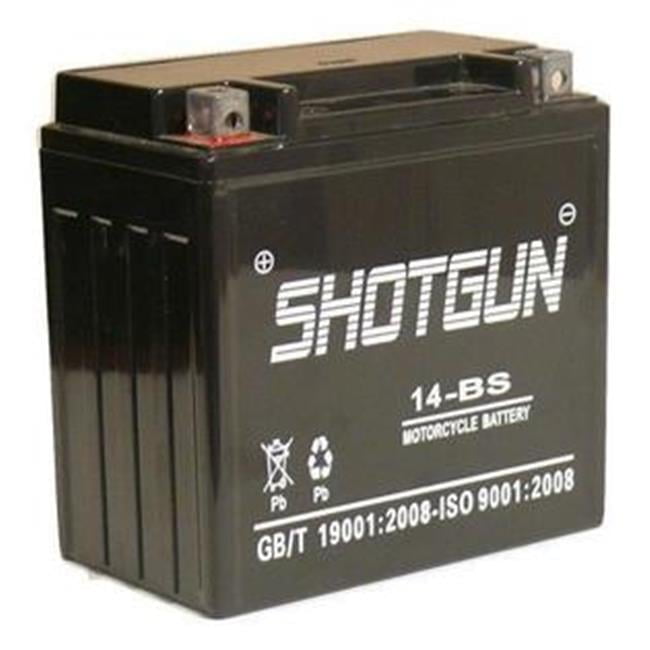 BatteryJack Shotgun 14BS battery with YTX14BS Charger Combo - Walmart.com