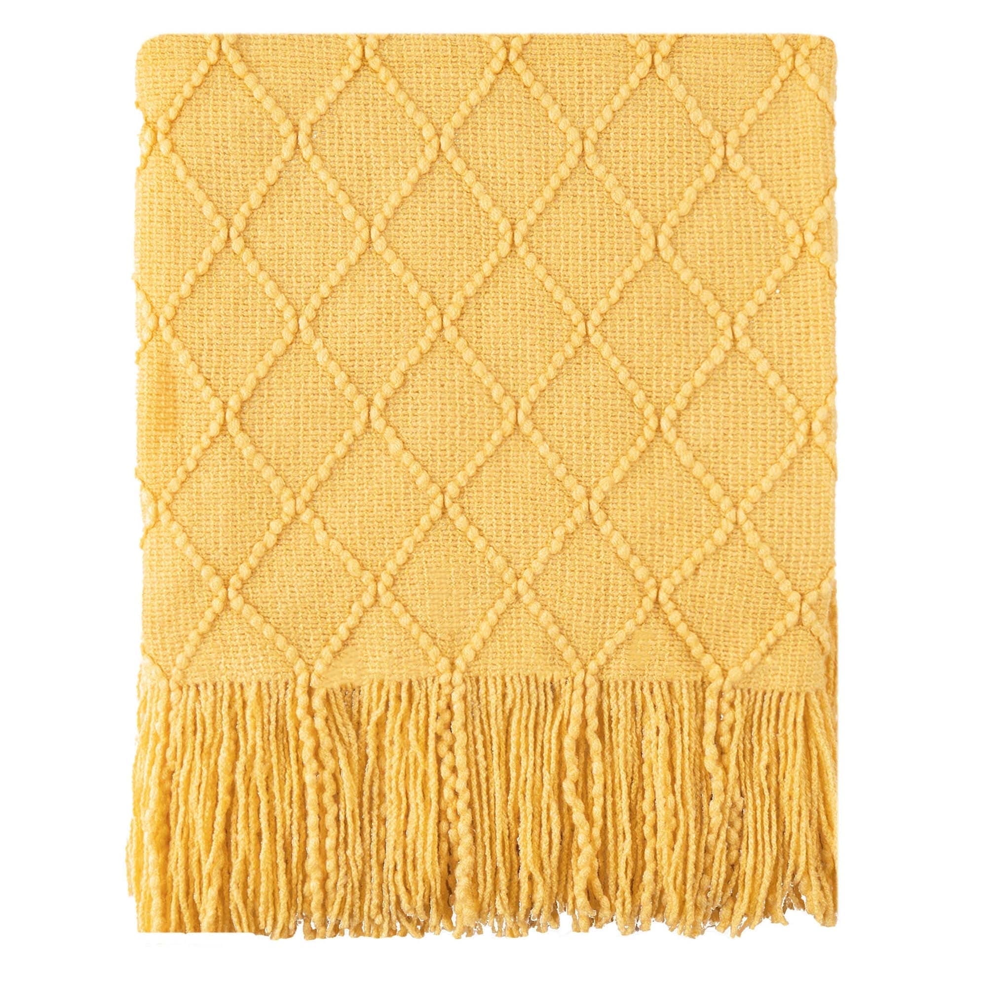 Battilo Gold Yellow Throw Blanket,Mustard Throw for Couch,Decorative ...