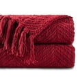 Battilo Ultra Plush Winter Cozy Couch Throw Blanket, Dark Red ...