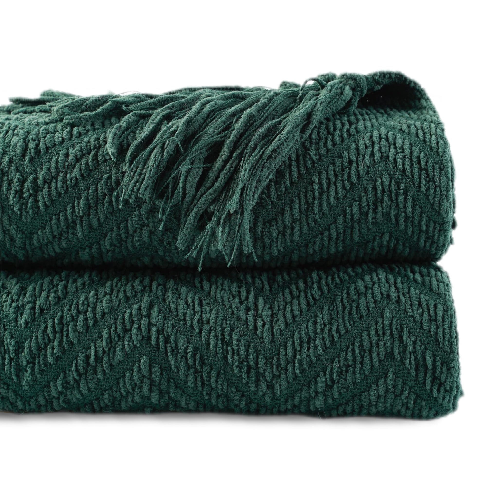 Battilo Forest Green Throw Blanket,Herringbone Knit Throw Blanket ...