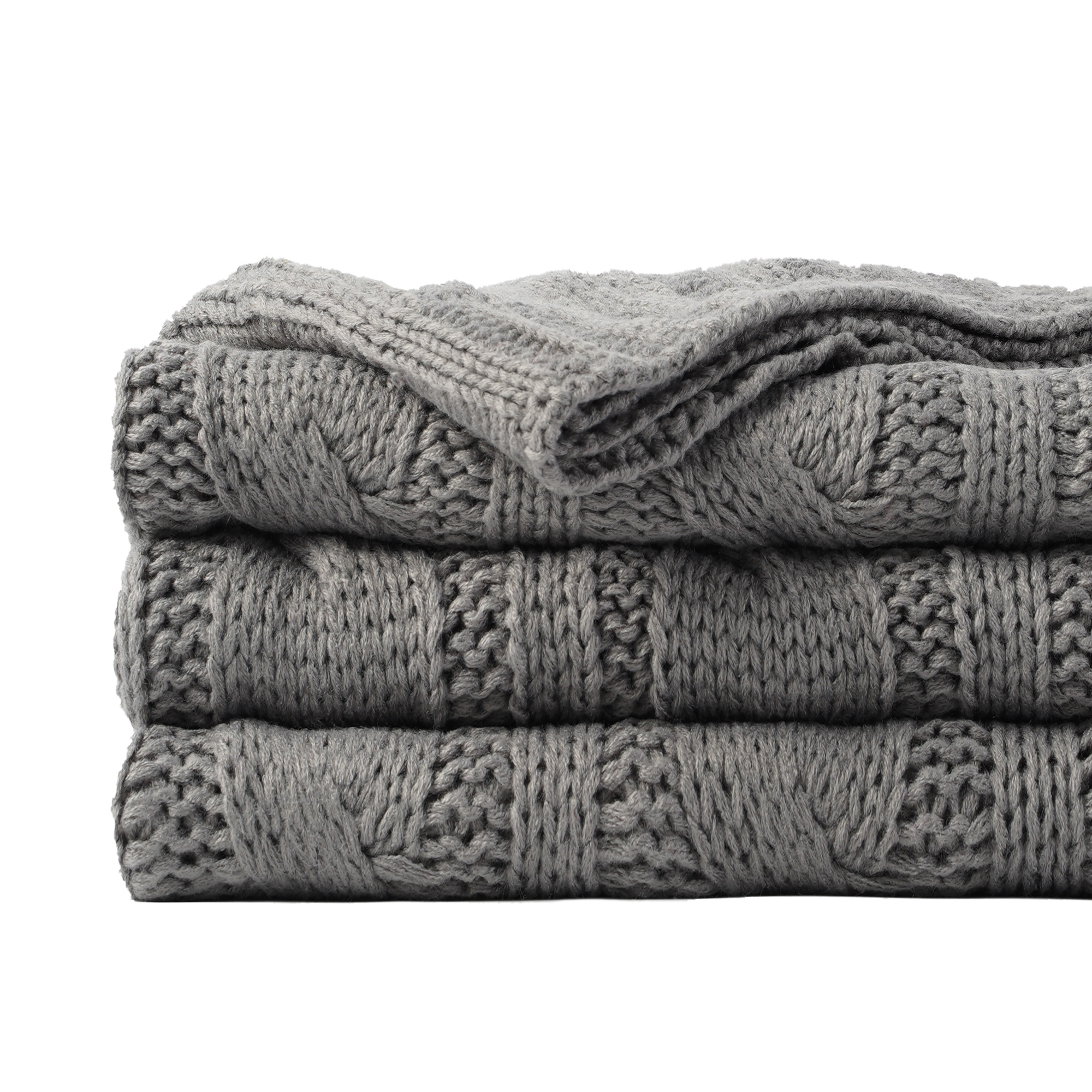 Better Homes & Gardens Cozy Knit Throw, 50"x72", Gray Animal Print ...