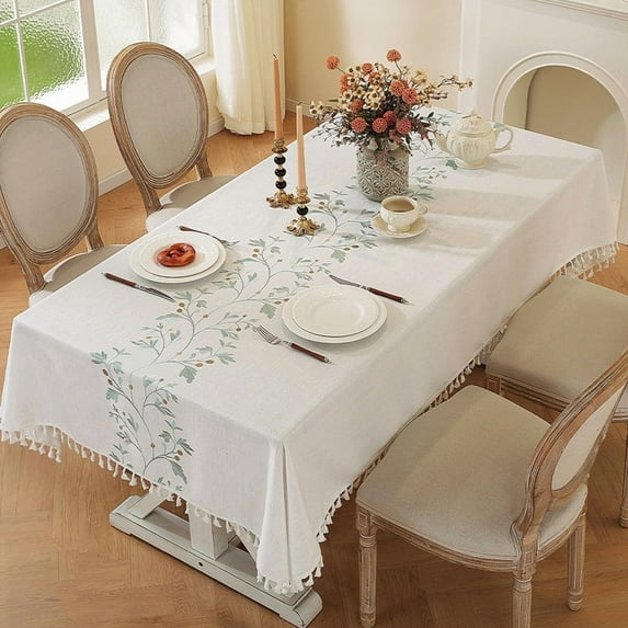 Battilo Linen Cotton Tablecloth Round Rectangular Table Cloth ...