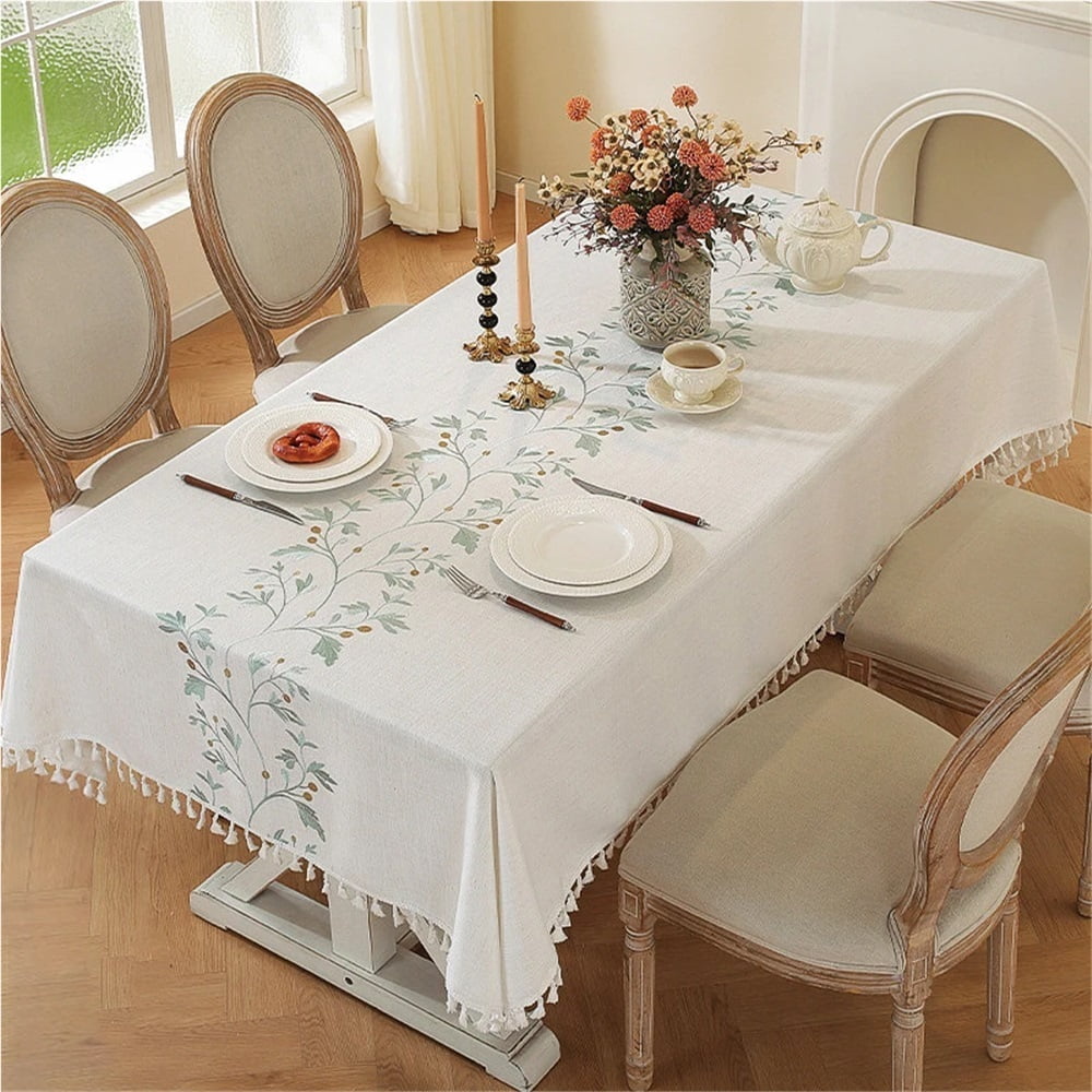 Battilo Linen Cotton Tablecloth Round Rectangular Table Cloth ...