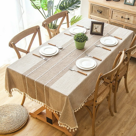 Battilo Linen Cotton Tablecloth Round Rectangular Table Cloth ...