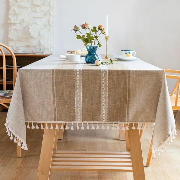 Battilo Linen Cotton Tablecloth Round Rectangular Table Cloth ...