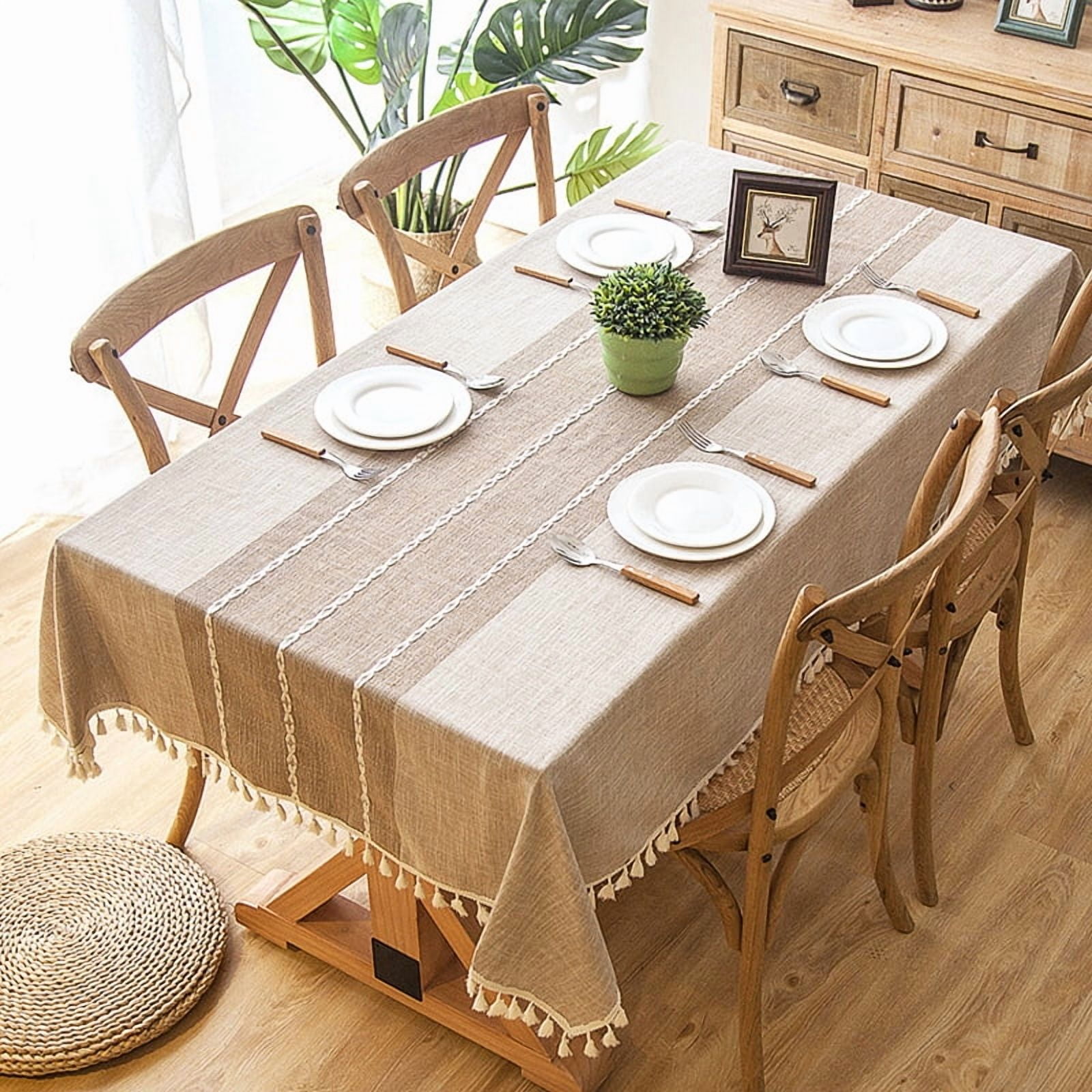 Battilo Linen Cotton Tablecloth Round Rectangular Table Cloth ...