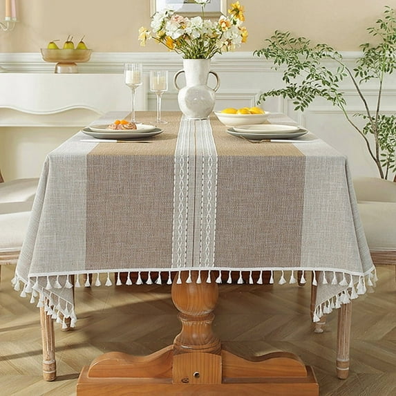 Battilo Linen Cotton Tablecloth Round Rectangular Table Cloth ...