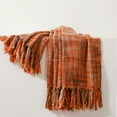 "Battilo Rust Orange Throw Blanket with Tassel, 50"" x 60"", Durable ...