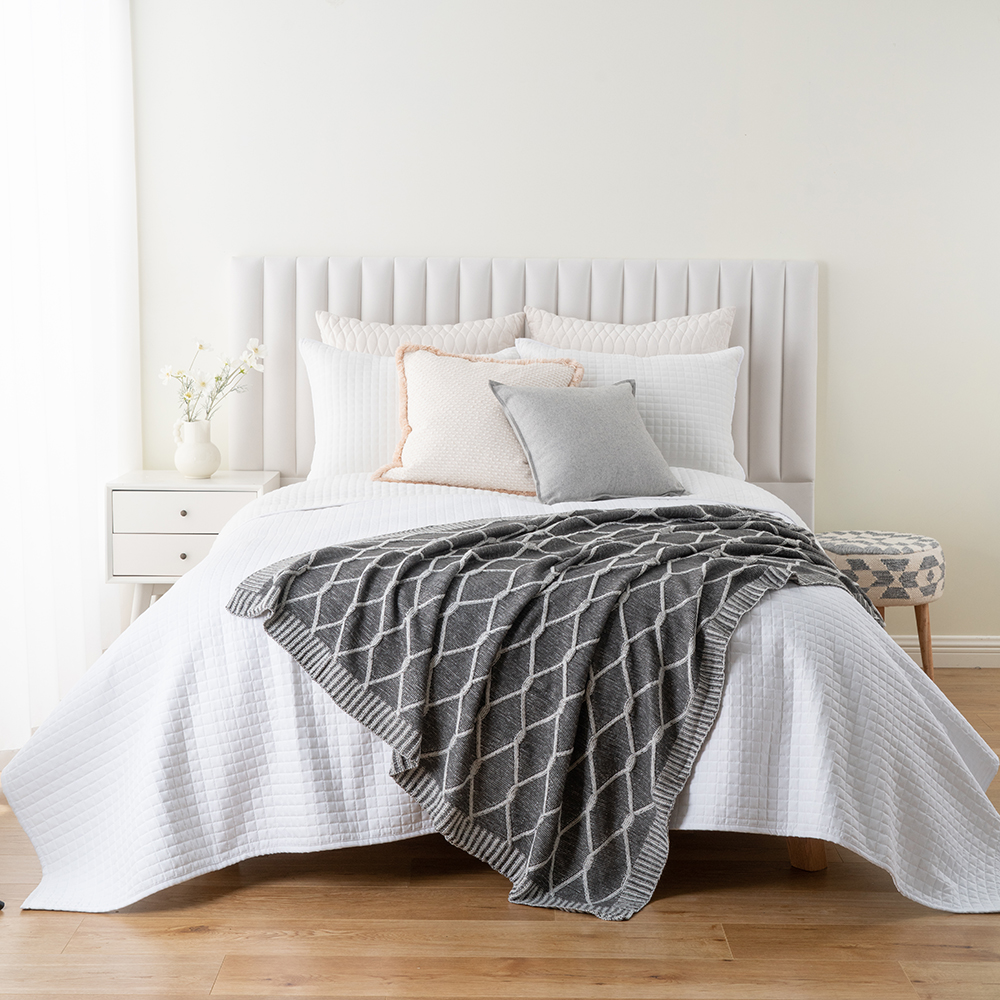 Noble Linens Gray Slub-Yarn Throw Blanket, 50" x 60" - Walmart.com