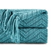 LOMAO Knitted Throw Blanket with Tassels Bubble Textured Lightweight ...