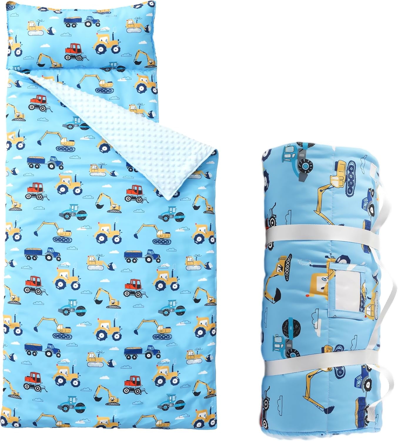 Battilo Toddler Nap Mat with Removable Pillow, Cotton Nap Mats for ...