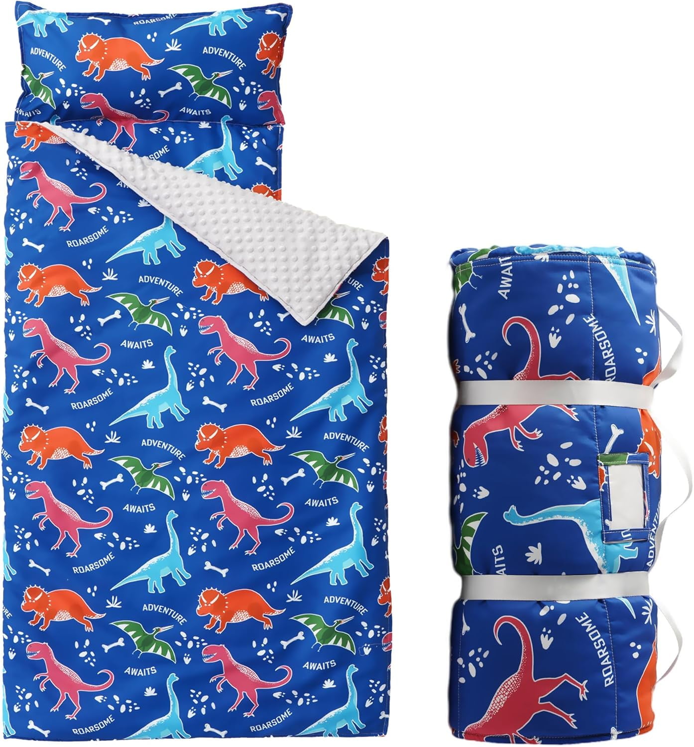 Battilo Toddler Nap Mat with Removable Pillow, Cotton Nap Mats for ...