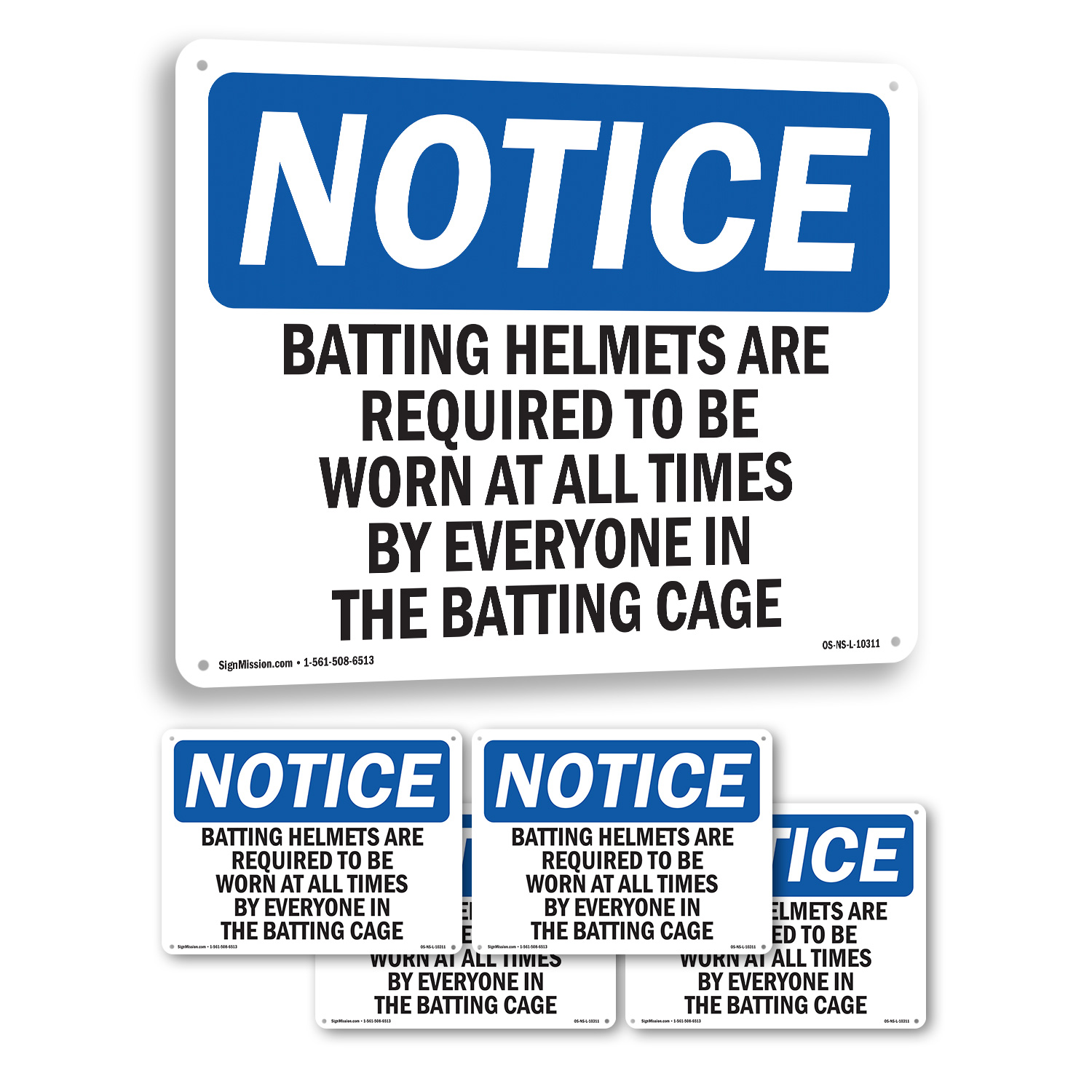 Batting Helmets Are Required To Be Worn OSHA Notice Aluminum Sign 18 ...