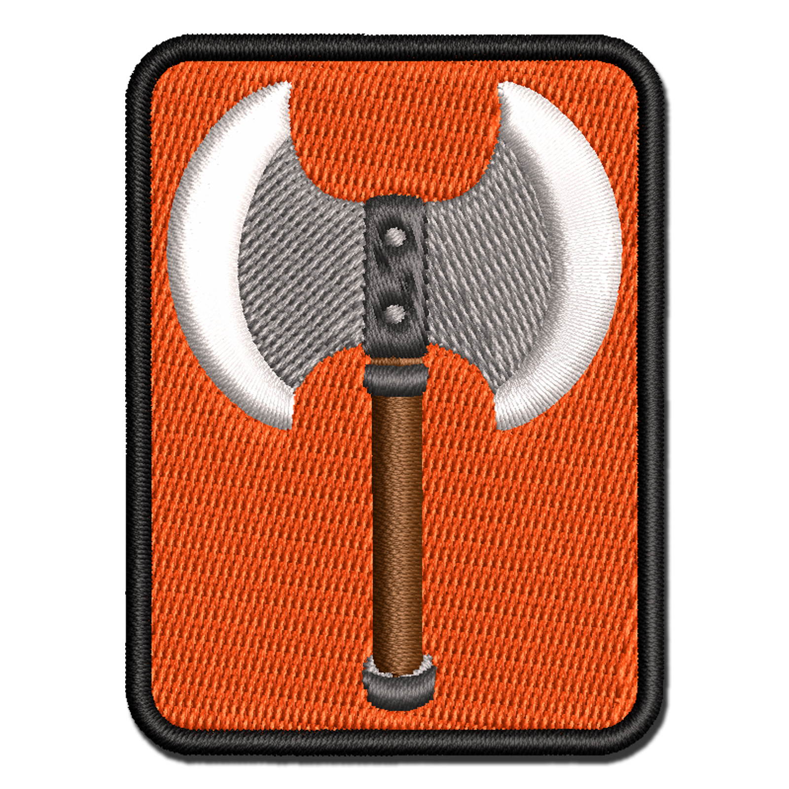 Battle Axe Dwarven Fantasy Weapon Applique Multi-Color Embroidered Iron ...