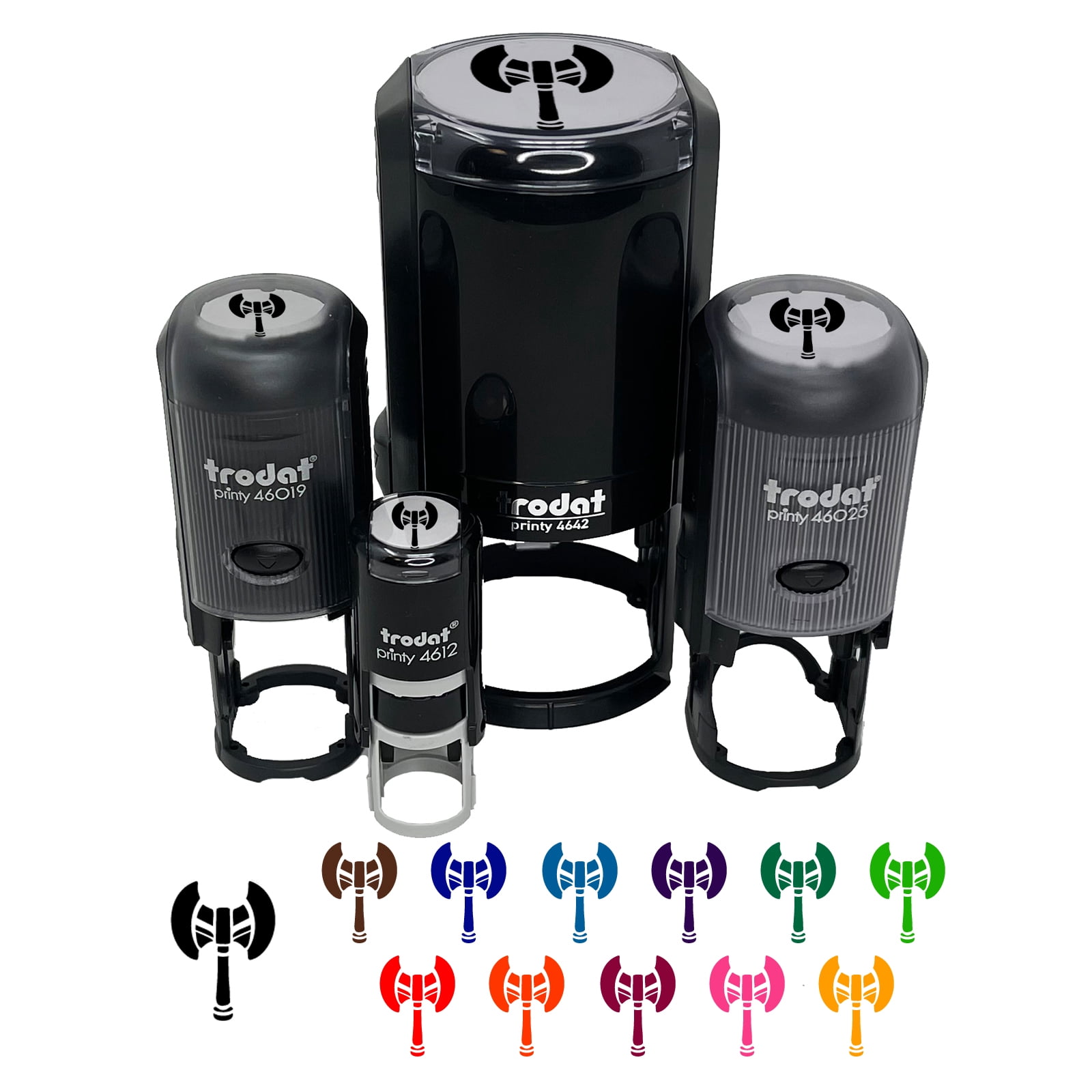 Battle Axe Dwarven Fantasy Weapon Self-Inking Rubber Stamp Ink Stamper ...