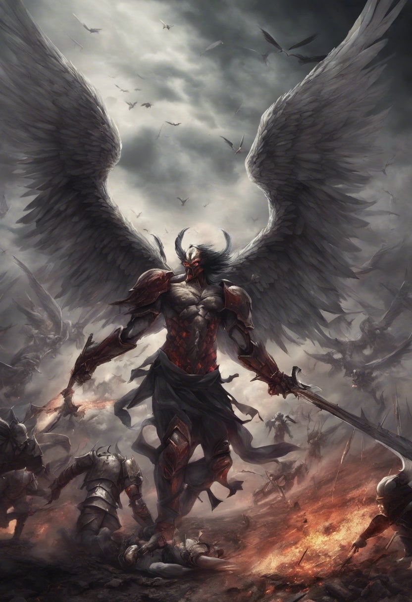 Battle Between Good and Evil Digital Painting II - 12" x 18" Art Print ...